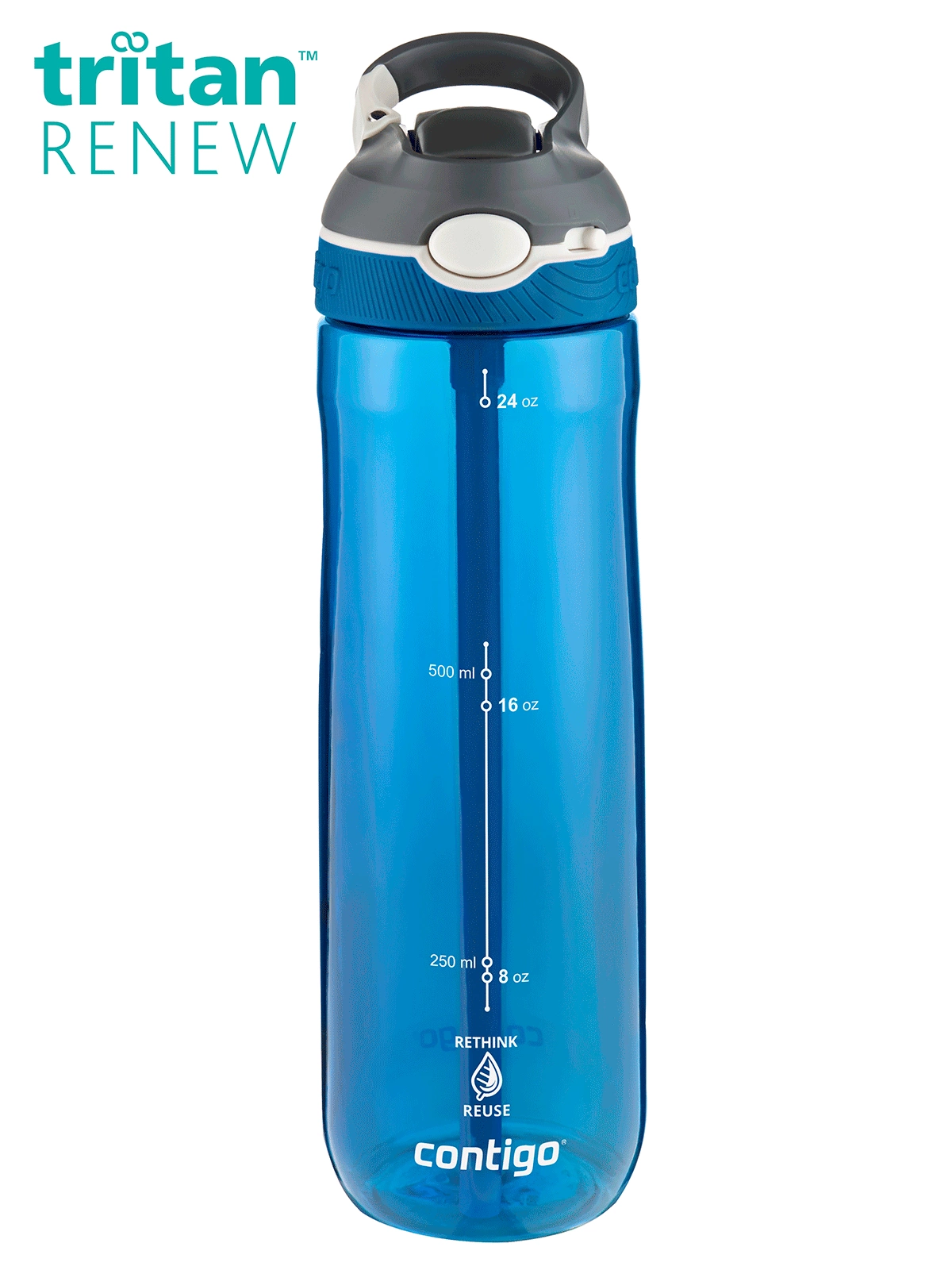 Botella ecológica para agua Contigo Ashland 720ml - Monaco/Gris Azul ...