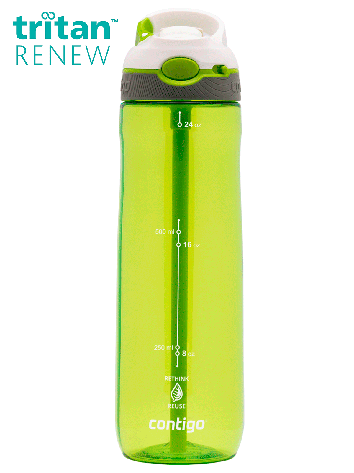 Botella ecológica para agua Contigo Ashland 720ml - Citron/Blanco Verde ...